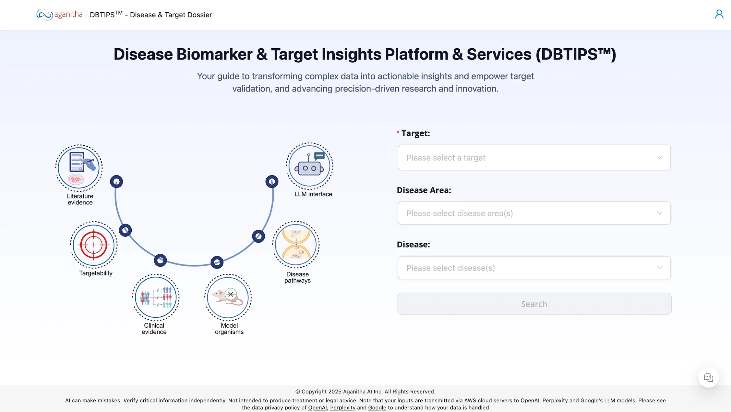 DBTIPS™- AI-curated disease and target dossiers - Aganitha AI Inc